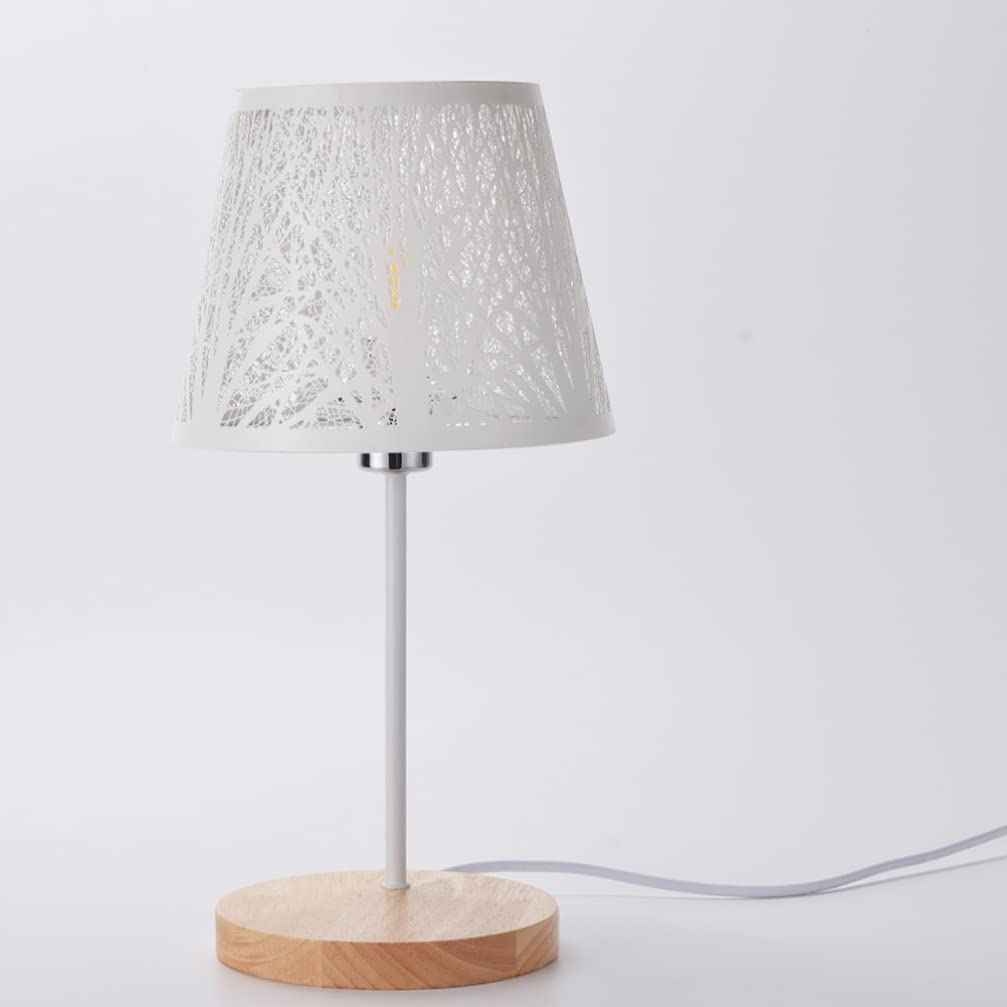 SHERCHPRY Lamp Shades E27 Hollow Tree Shadow Light Cover, Modern Lamp Shade, Replacement Metal Lampshade for Table Lamps and Floor Light, White Lamp Shade