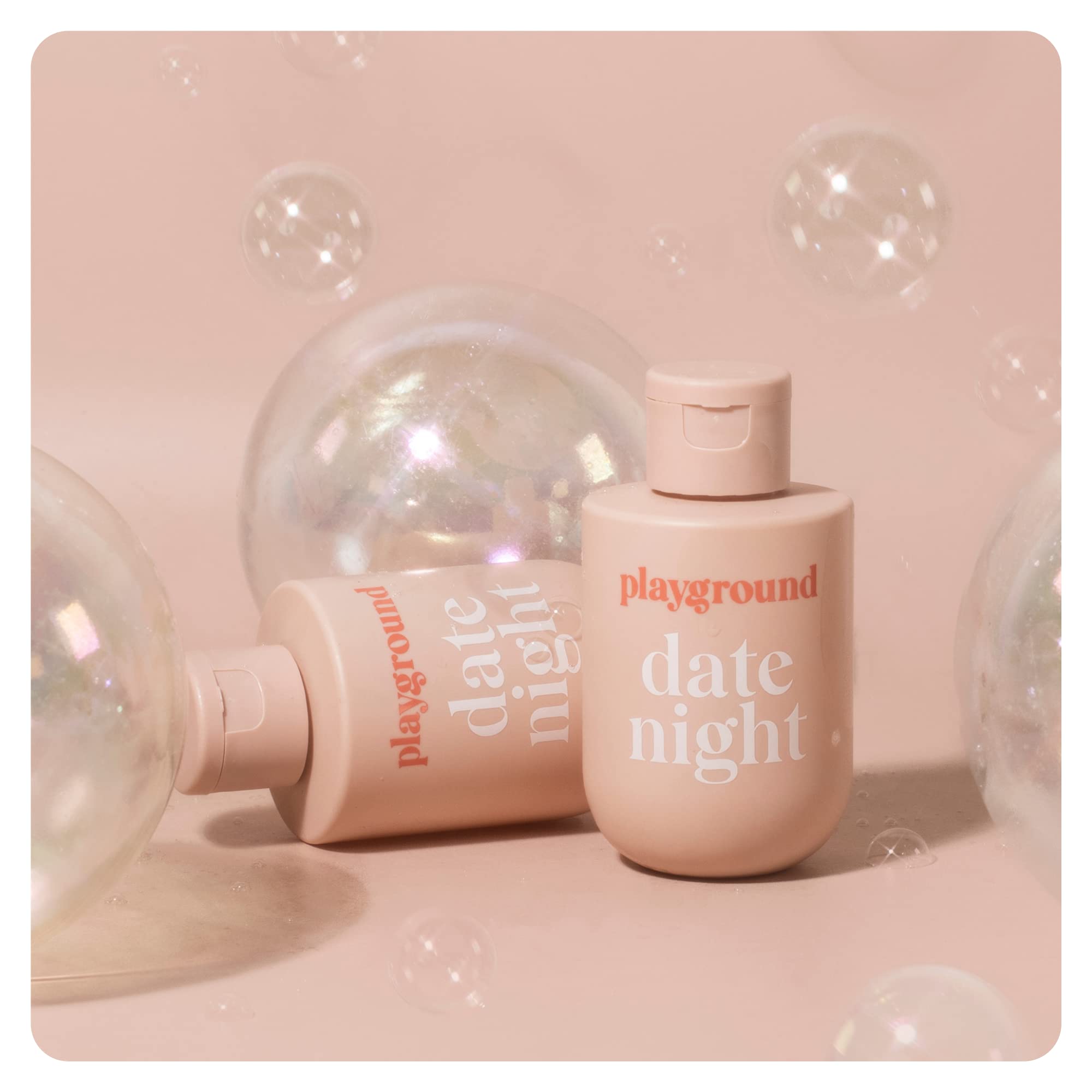 Playground Date Night, Water-Based Personal Lubricant with Naural Ingredients, Safe to Use with Latex Condoms, Lube for Men, Women, and Couples, Champagne & Vanilla Scent, 3.7 Fl. Oz.