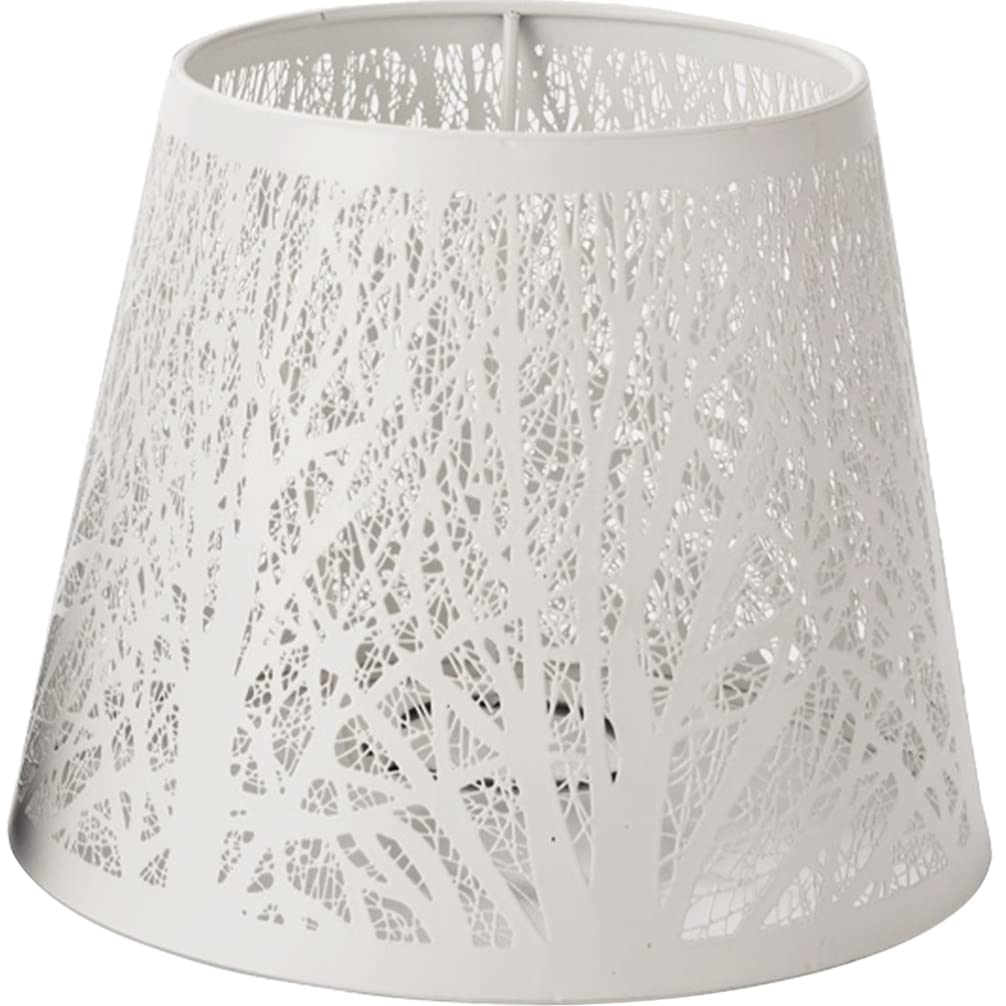 SHERCHPRY Lamp Shades E27 Hollow Tree Shadow Light Cover, Modern Lamp Shade, Replacement Metal Lampshade for Table Lamps and Floor Light, White Lamp Shade