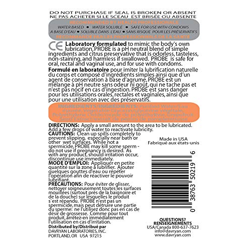 Probe Thick Rich Personal Lubricant - Natural Citrus Preservative (8.5 oz / 250 mL)