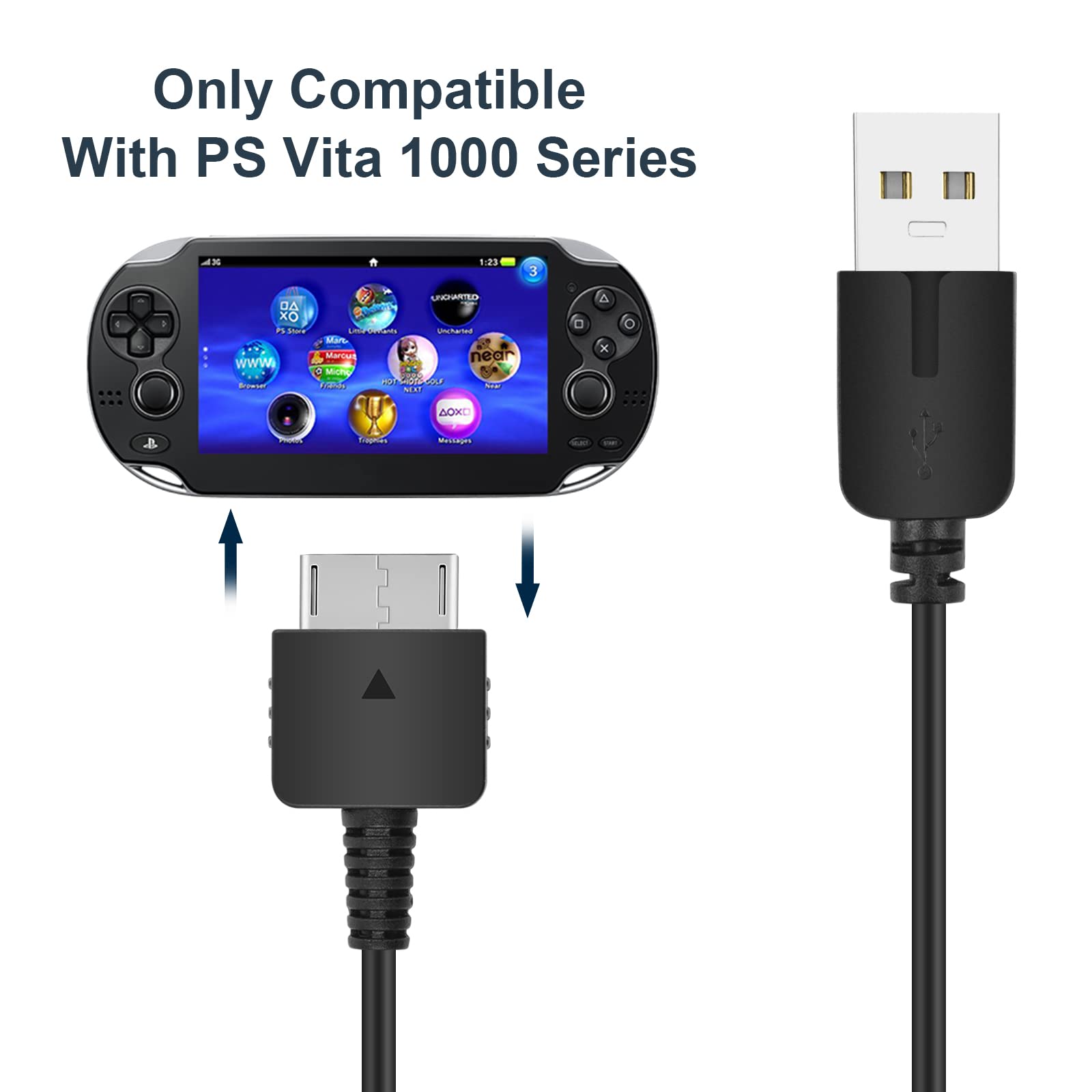 Lusgawer PS Vita Charger Cable USB Data & Charger Cord, 3.3 ft Replacement PSV 1000 Cable