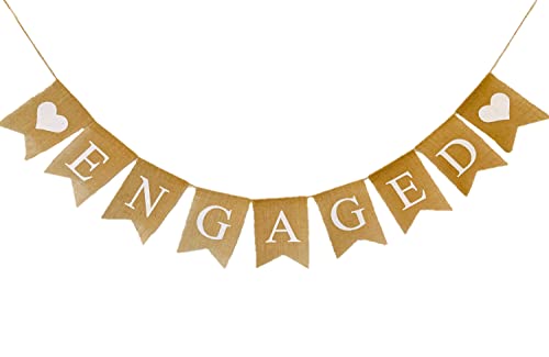 Shimmer Anna Shine Engagement Party Decorations Engaged Burlap Banner