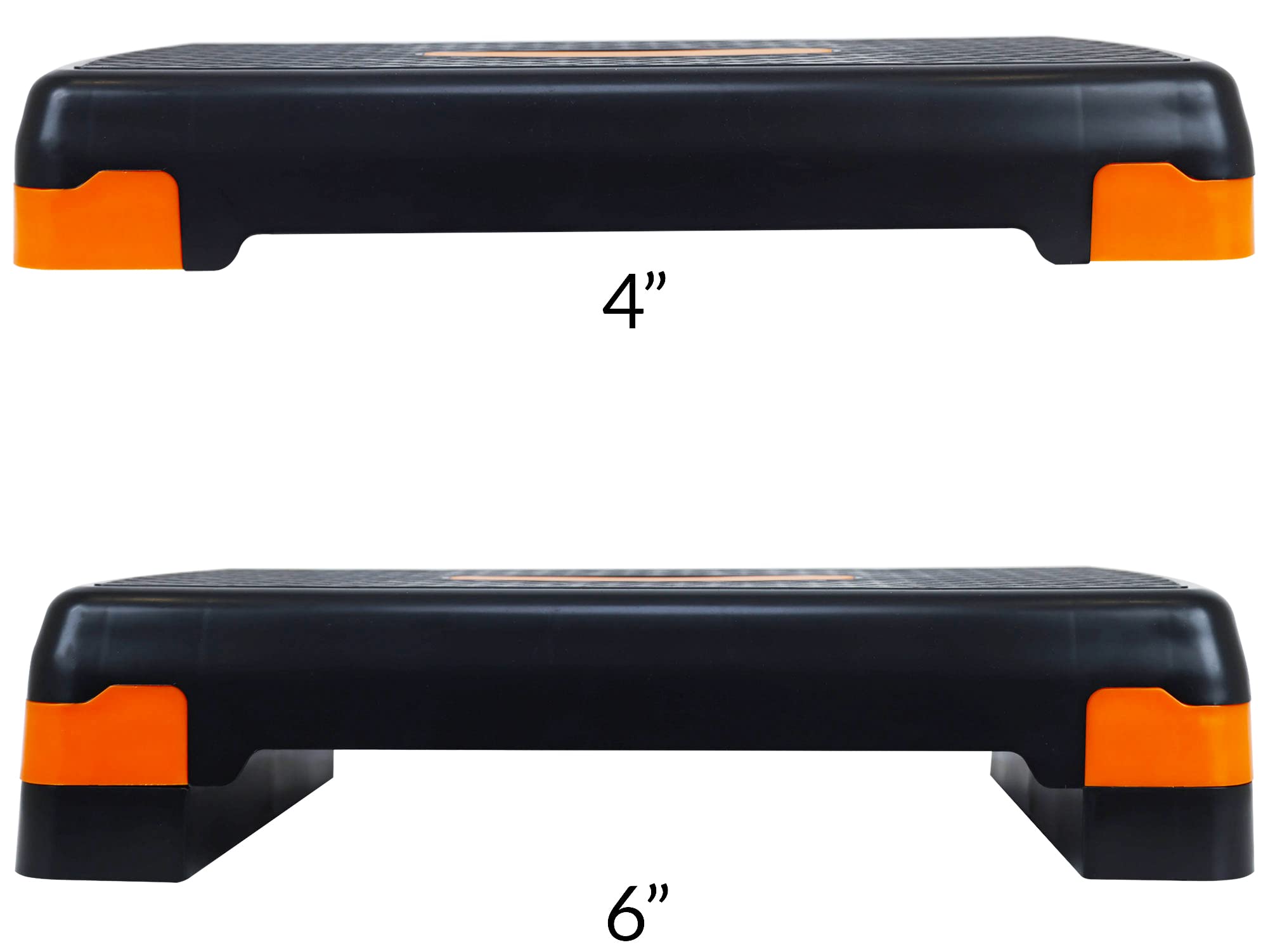 Fitvids Adjustable Workout Aerobic Stepper Step Platform Trainer, 27-Inch, Black/Orange