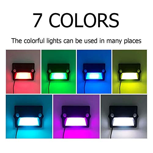 AKSPET Lights LED Wall Lamp Outdoor Solar Lights PIR Motion Sensor Double PIR Inductor 7 Colorful 3 Modes Split Security Solar Garden Light