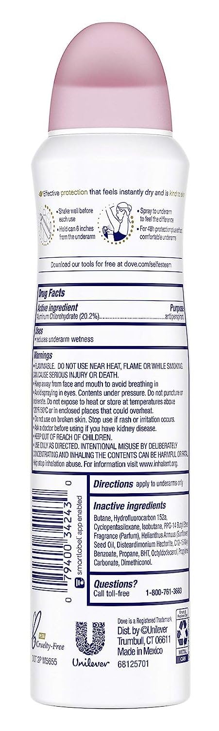 Dove Deodorant 3.8 Ounce Dry Spray Revive Anti-Perspirant (113ml) (2 Pack)