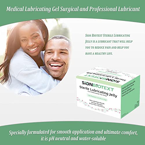 Water-Based Lubricant, Professional Lube in Single Packets for Hospitals and Clinics Use, Lubricating Jelly Smooth Consistency, Non-Staining, Sterile lube 144 Packs per Box (5g Each)