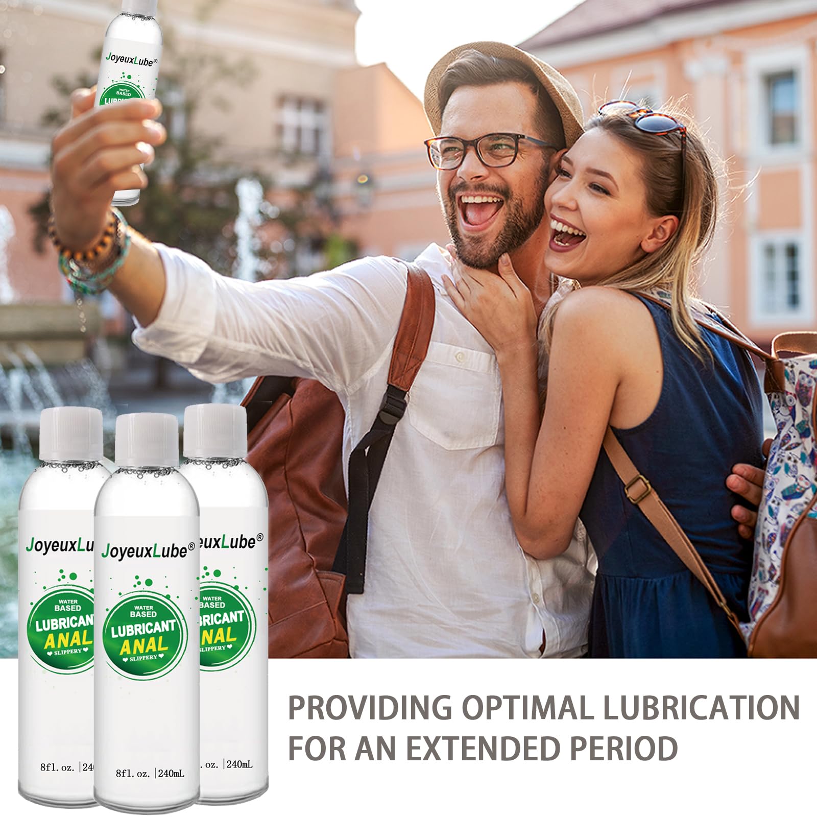 Water-Based Anal Lube 8fl.oz Desensitizing Anal Lubricant Long Lasting Smooth Slippery for Men Women Couples with Discreet Package