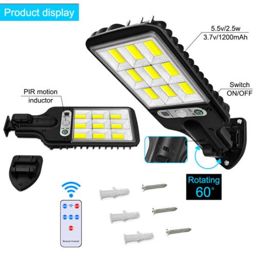 IZENGATE Solar Outdoor Lights 3 Modes PIR Motion Sensor with Remote,Solar Flood Wall Lights,IP65 Waterproof, Security Lights for Front Door, Garden, Yard, Garage, Path (2Packs)