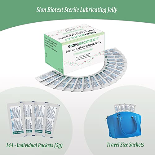 Water-Based Lubricant, Professional Lube in Single Packets for Hospitals and Clinics Use, Lubricating Jelly Smooth Consistency, Non-Staining, Sterile lube 144 Packs per Box (5g Each)