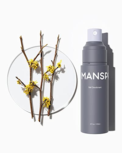 MANSPOT Ball Spray Deodorant for Men, Relieve Inflammation Irritation, Anti-irritant, Neutralize Odor, Natural & Fragrance-Free Body & Groin Spray for Men, 2oz /60ml