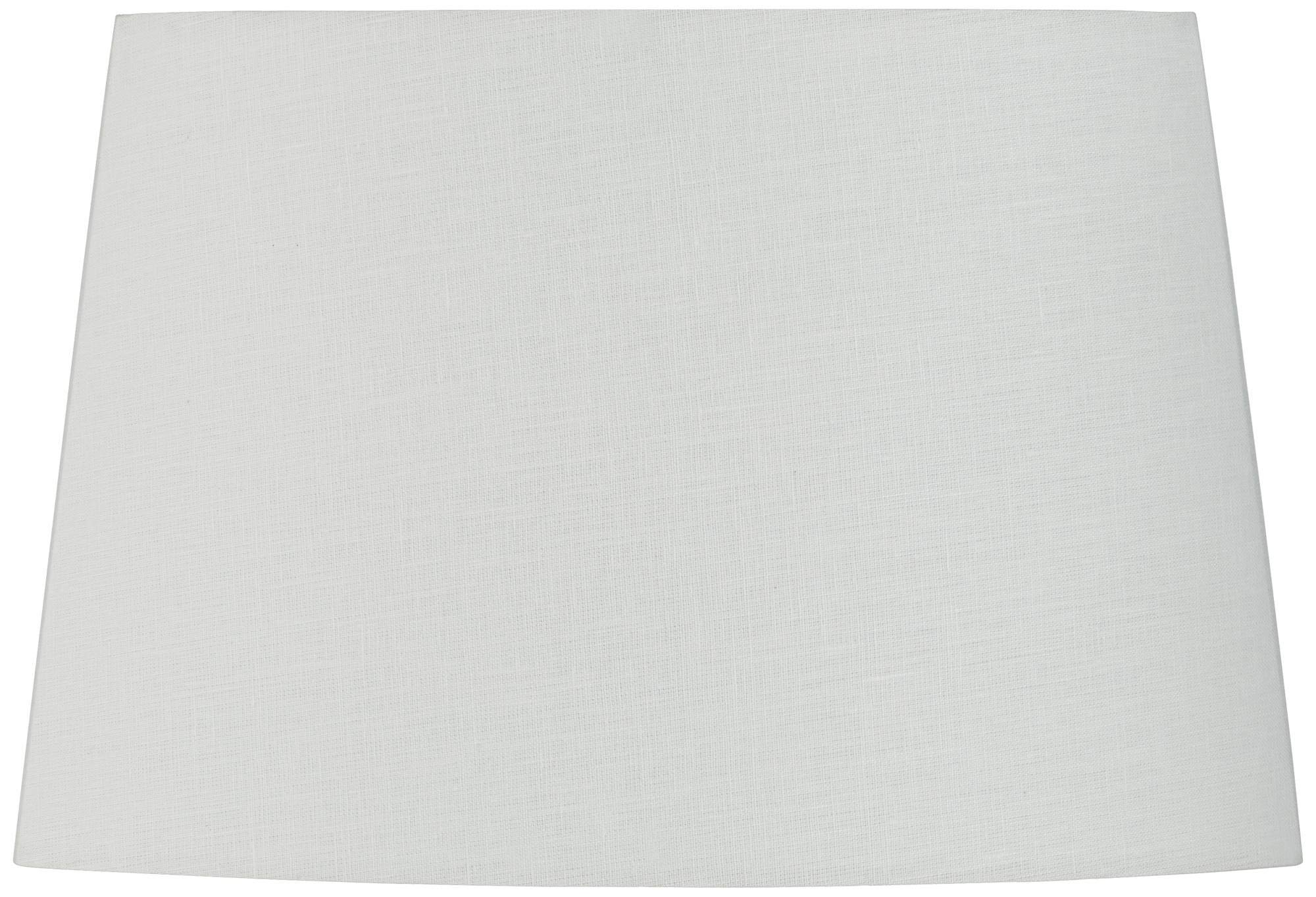 White Medium Modified Oval Lamp Shade 12.5" Wide and 10" Deep at Top x 15" Wide and 11" Deep at Bottom x 10" High (Spider) Replacement with Harp and Finial - Springcrest