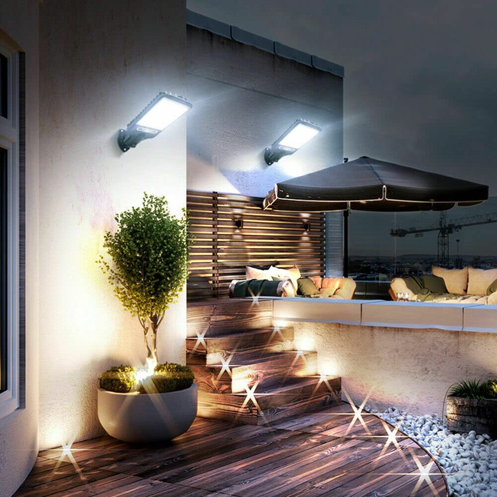 IZENGATE Solar Outdoor Lights 3 Modes PIR Motion Sensor with Remote,Solar Flood Wall Lights,IP65 Waterproof, Security Lights for Front Door, Garden, Yard, Garage, Path (2Packs)