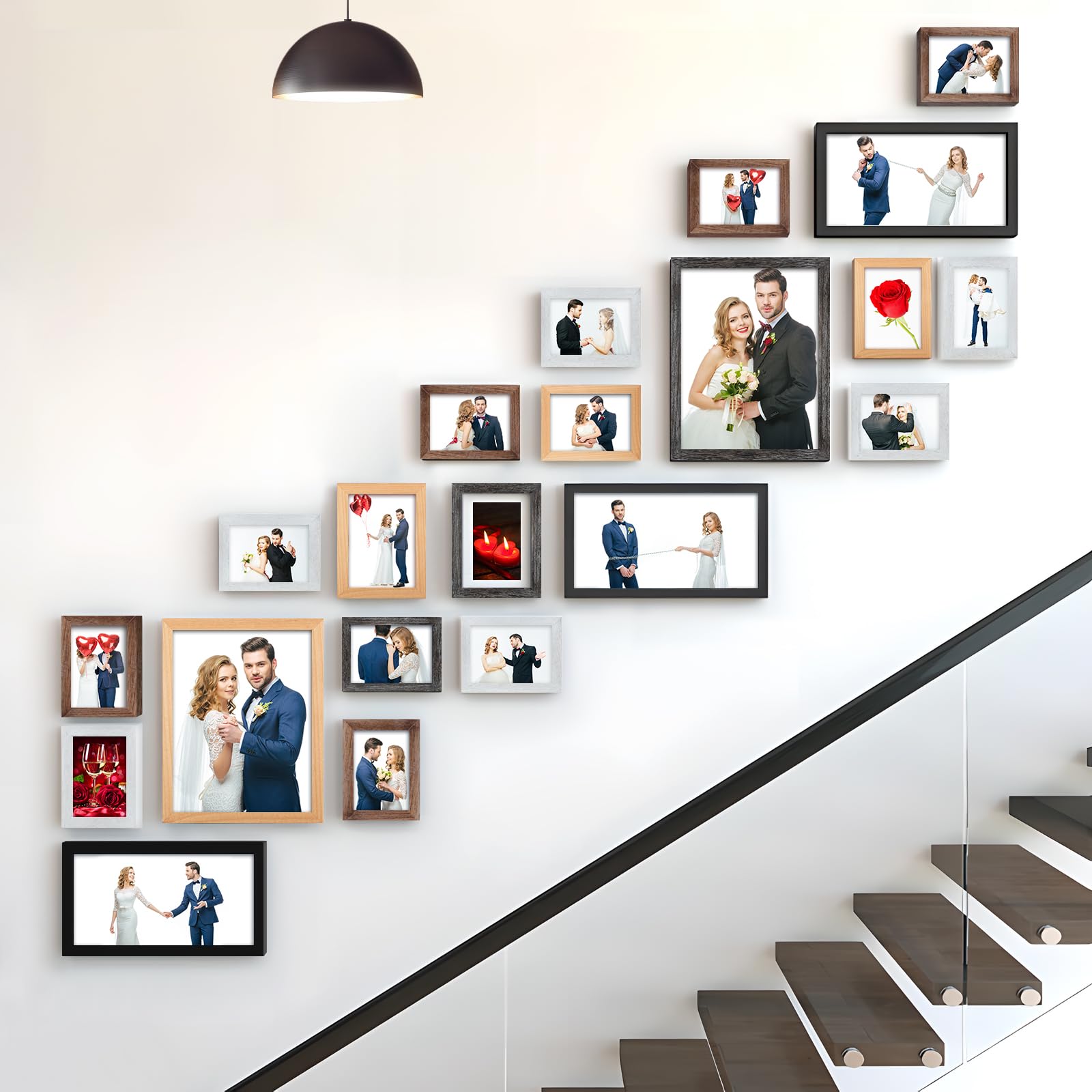 RPJC 3.5x5 inch Picture Frame Made of Solid Wood High Definition Glass for Table Top Display and Wall Mounting Photo Frame
