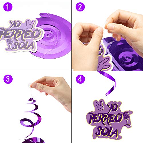30Pcs Bunny Rapper Party Swirl Decoration Hanging Spiral Decor Whirl Streamers Toy Ceiling Decorations Birthday Party Ceiling Streamers Spiral Room Decoration Party Favors