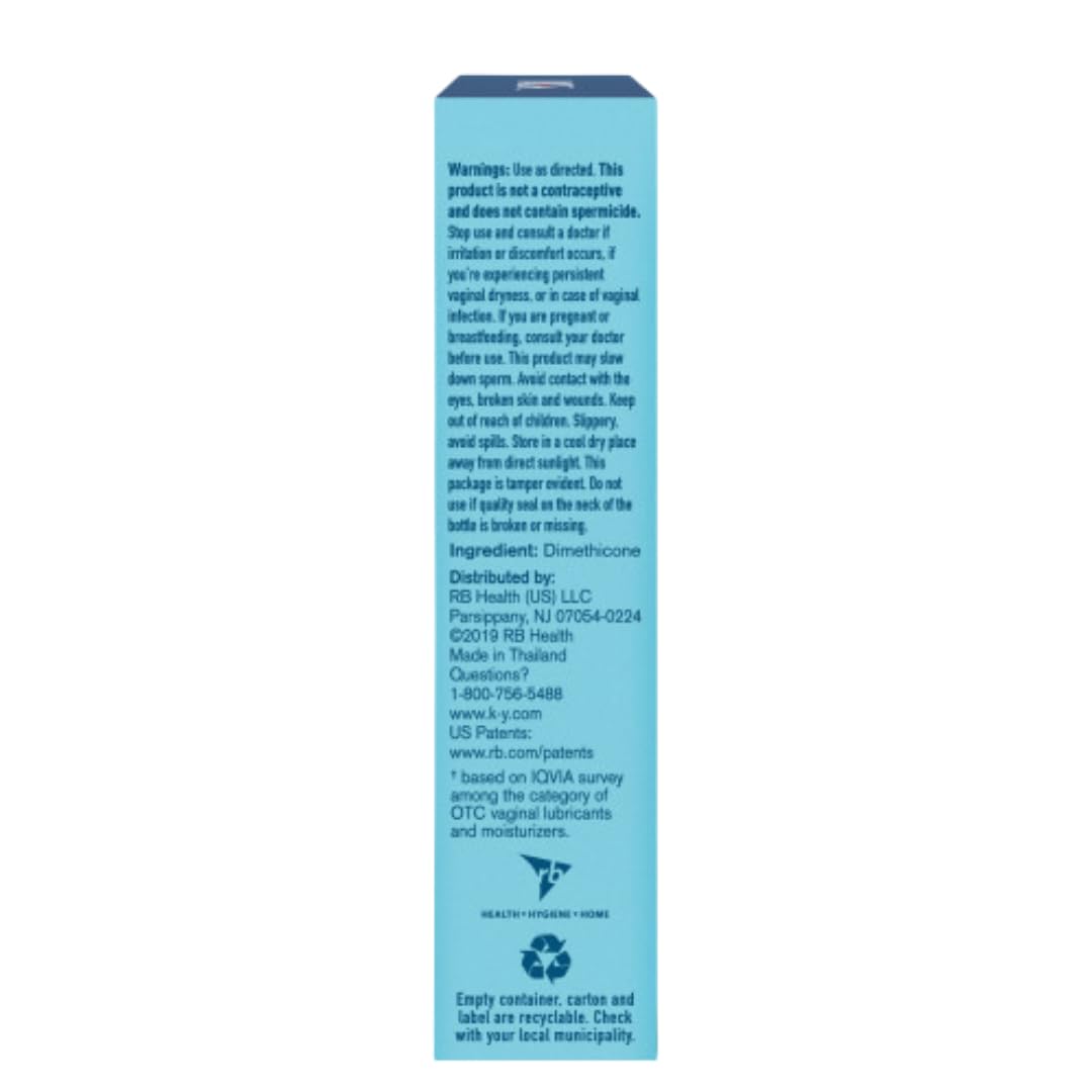 K-Y True Feel Lube, Personal Lubricant, Silicone-Based Formula, Safe to Use with Condoms, For Men, Women and Couples, 1.5 FL OZ (Pack of 2)