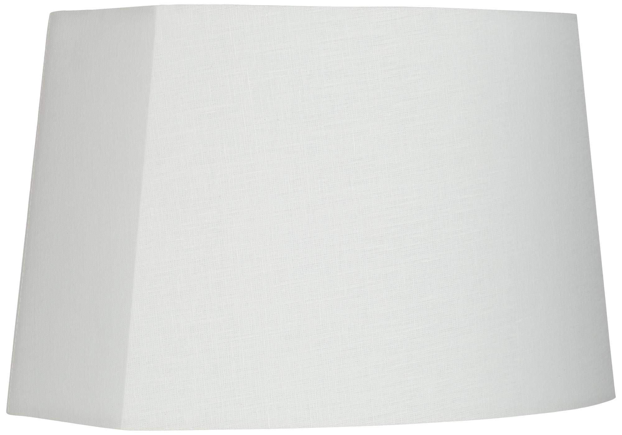 White Medium Modified Oval Lamp Shade 12.5" Wide and 10" Deep at Top x 15" Wide and 11" Deep at Bottom x 10" High (Spider) Replacement with Harp and Finial - Springcrest