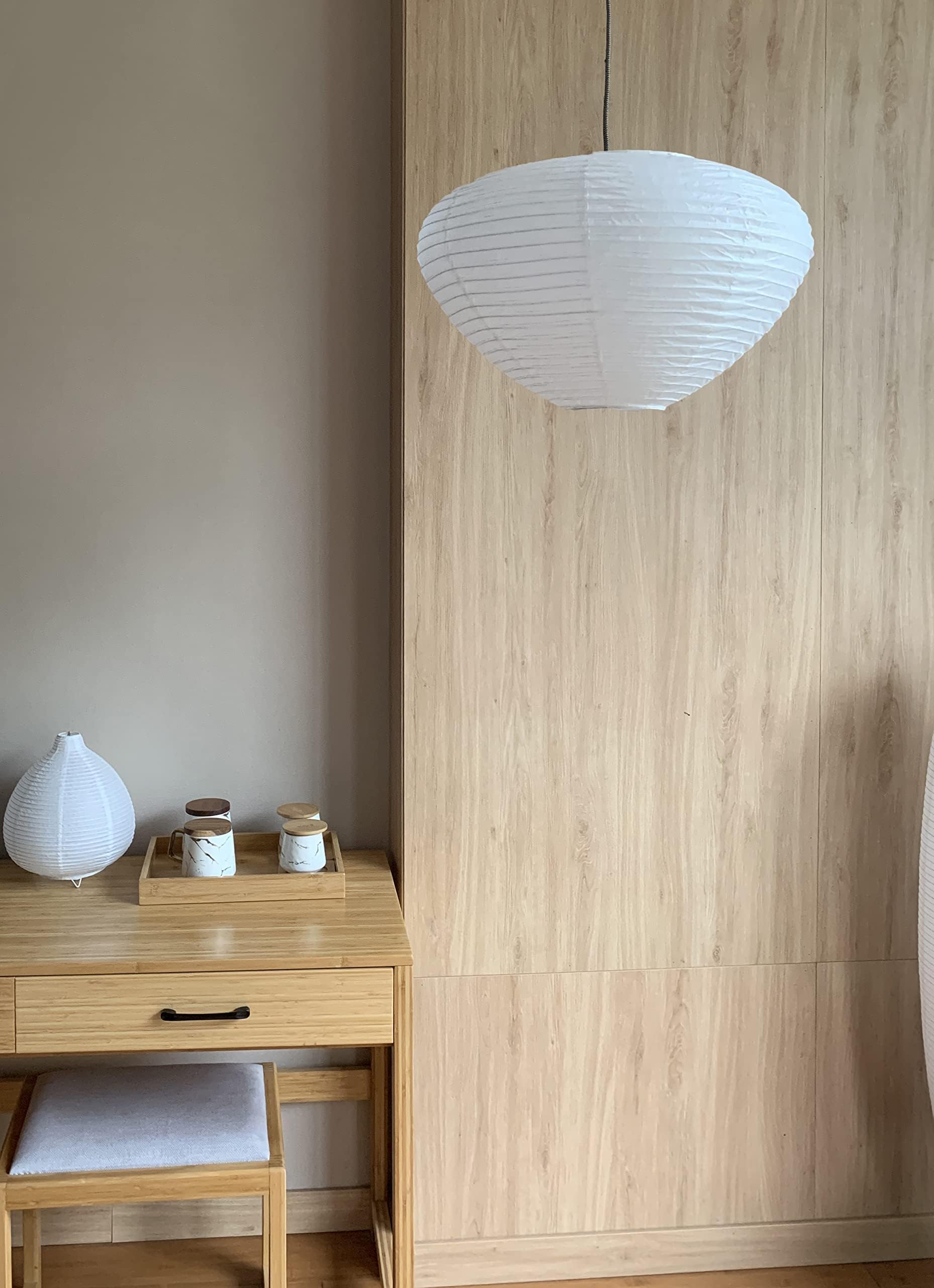 Henjjras Mushroom Paper Lampshade(17inch), White Folding Lampshade,Interior Trim Lampshade,Paper Ceiling Lamp Shade
