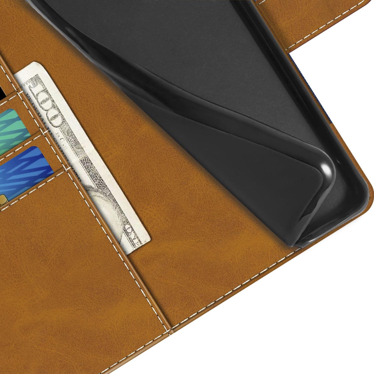 MILEGAO Leather Case for AGM Glory Qualcomm 5G Magnetic Phone Case with Wallet and Card Slot + [2 Pack] Tempered Glass Screen Protector for AGM Glory Pro 5G (6.53”)