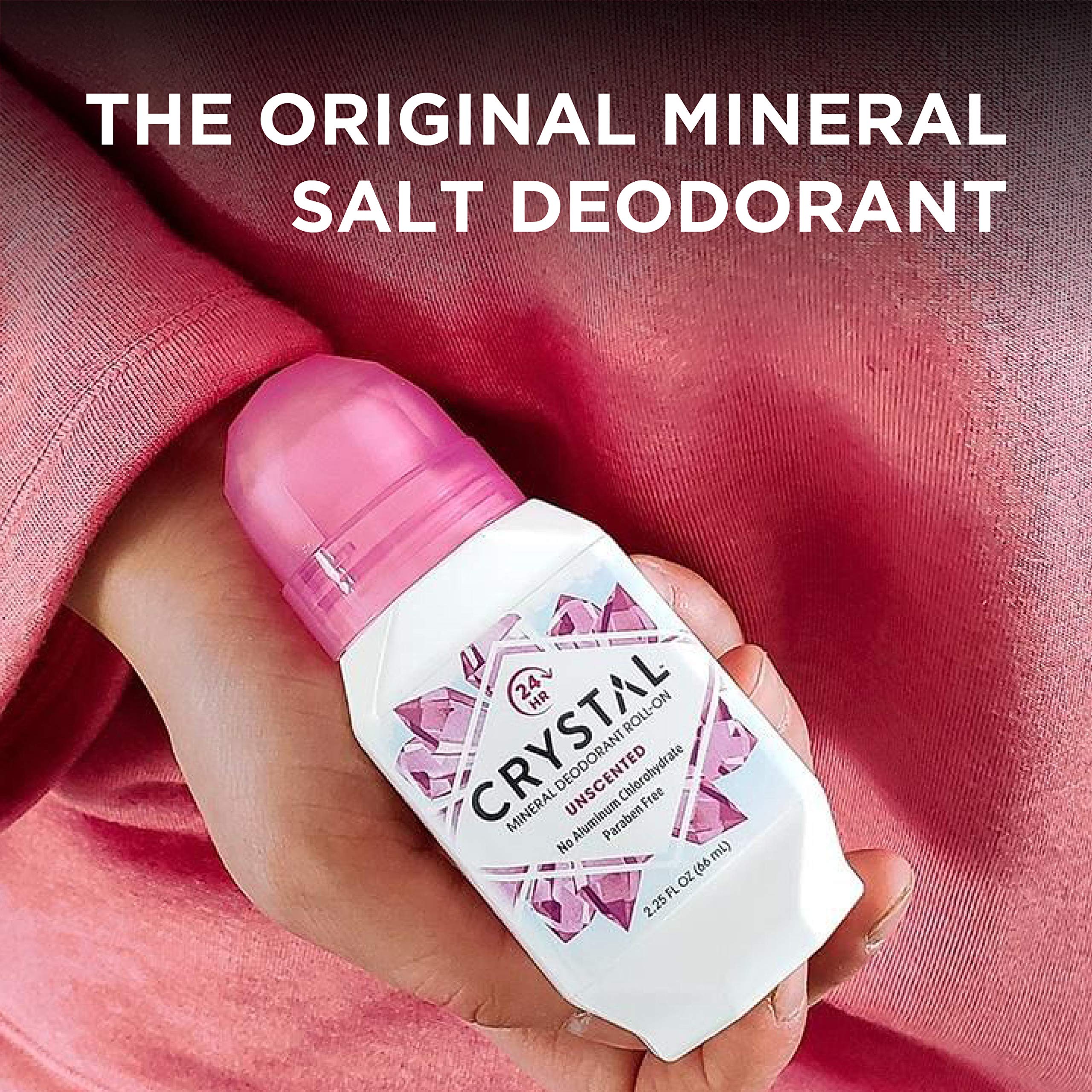 CRYSTAL Deodorant - Mineral Roll on Vegan Deodorant for Women and Men, Unscented - 2.25 fl. oz. (3 Pack) (Packaging May Vary)