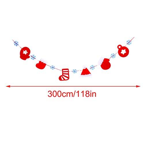 Christmas Wall Decor Banner Hanging Bunting Garland Banner Decoration Supplies Handheld Flag Poles Tall (E, One Size)