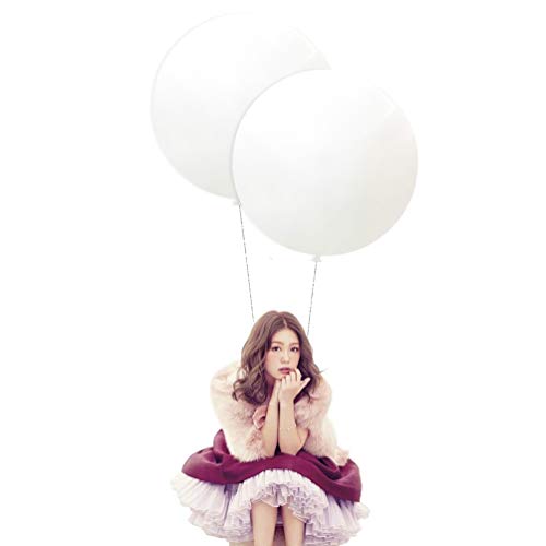 24 Inch Latex Round Balloons 10 Pack White Thick Big Balloons for Photo Shoot Wedding Baby Shower Birthday Party Decorations by IN-JOOYAA