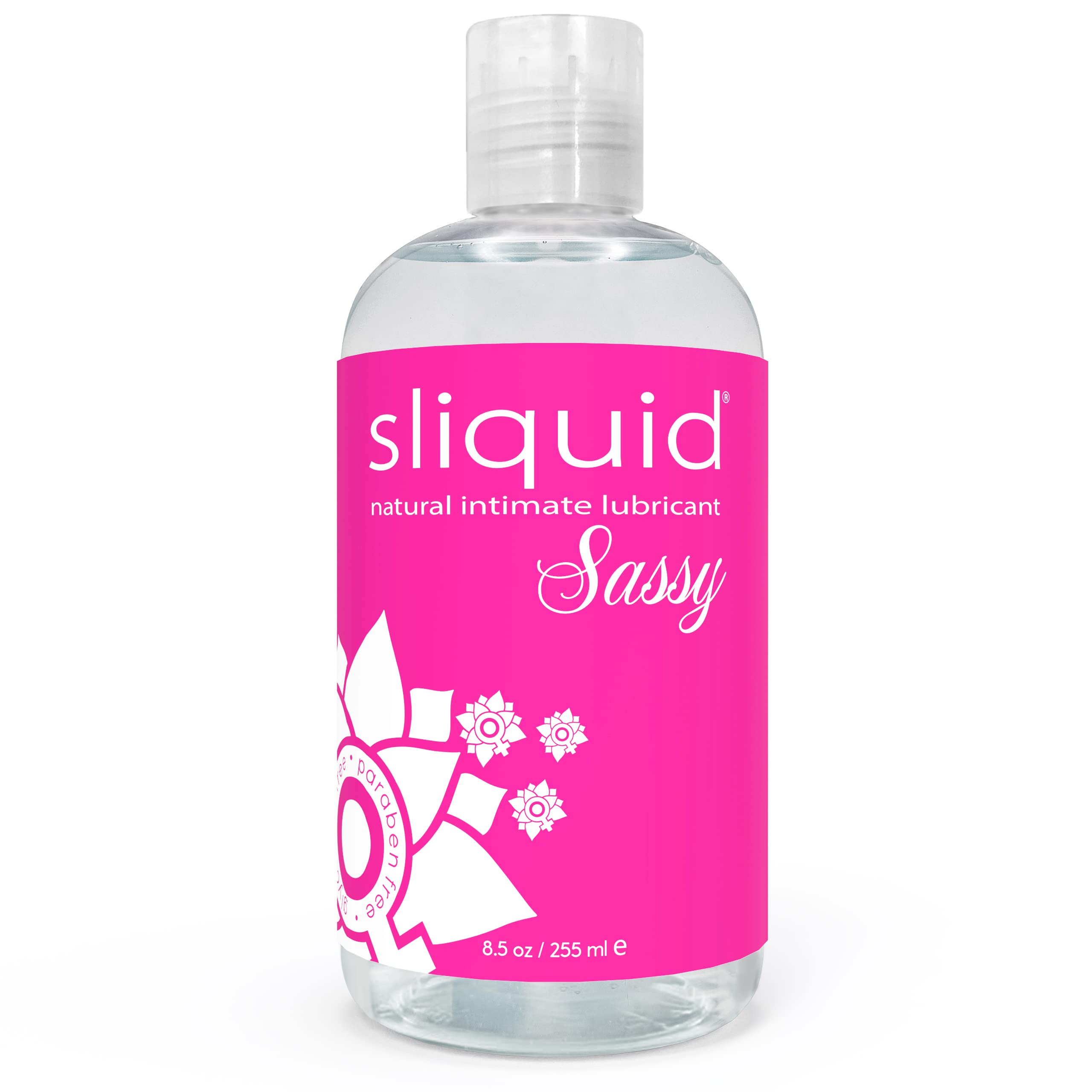 Sliquid Sassy Water-Based Lube - Thick, Long-Lasting Gel, Natural Lube for Women/Men/Couples, Unscented, 8.5 Fl Oz