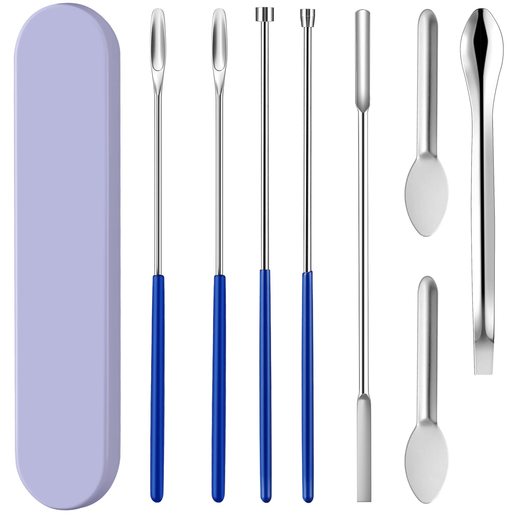 8 Piece Capsule Filling Machine Kits for Empty Pill Capsules Filler, Home & Lab Supplies - Micro Tiny Spoon Spatula, Lab Scoop Filling Tray, Herb Powder Tamper Tool, Gel Capsules Size #000 00 0 1 2 3