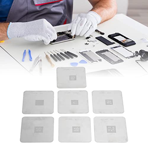 BGA Reballing Stencil, Easy to Operate Stainless Steel Phone Tin Planting Set for Mobile Phone for Qualcomm 7 Pieces
