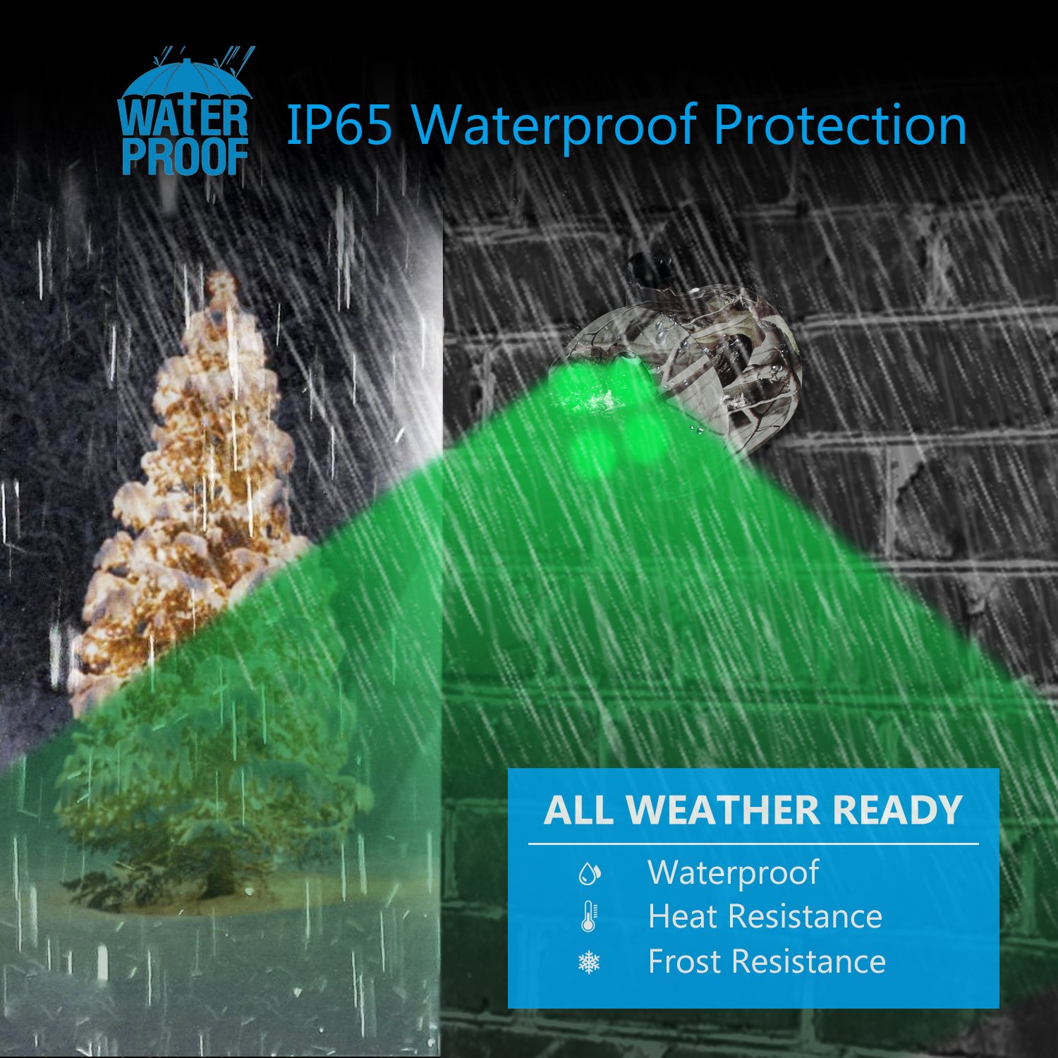 TRAIL WATCHER Deer Feeder Light Hog Hunting Green Light Spotlight PIR Motion Sensor 120°Angle IP65 Waterproof Outdoor Animal Game Feeder Cage (F1)