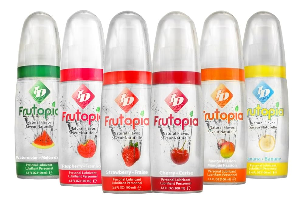 ID Lubricants Frutopia Personal Lubricant - Cherry Flavored, Water Based Lube, 3.4 Fl Oz Bottle, Assorted