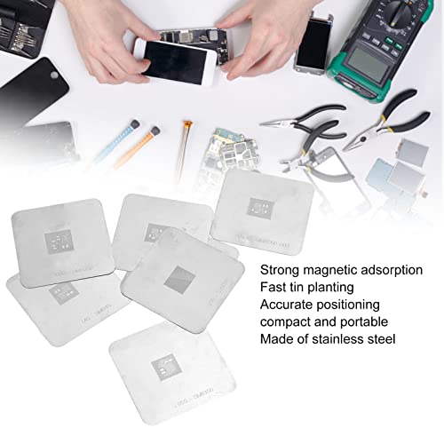 BGA Reballing Stencil, Easy to Operate Stainless Steel Phone Tin Planting Set for Mobile Phone for Qualcomm 7 Pieces