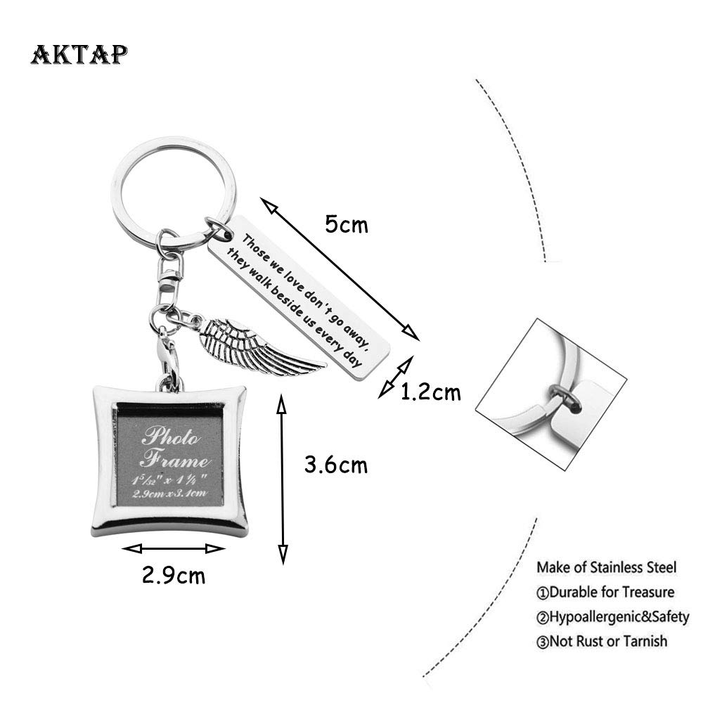 AKTAP Photo Frame Keychain Memorial Gifts Those We Love Don't Go Away Picture Frame Keyring
