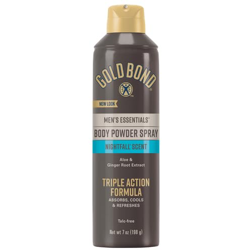 Gold Bond Men's Essentials Talc-Free Body Powder Spray 7 oz. Recharge Scent Wetness Protection