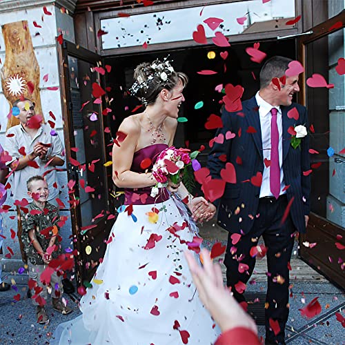1 inch Red Tissue Paaper Heart Confetti 4000 Pieces Biodegradable Confetti Paper for Wedding Party Balloon or Table Decor