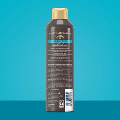Gold Bond Men's Essentials Talc-Free Body Powder Spray 7 oz. Recharge Scent Wetness Protection
