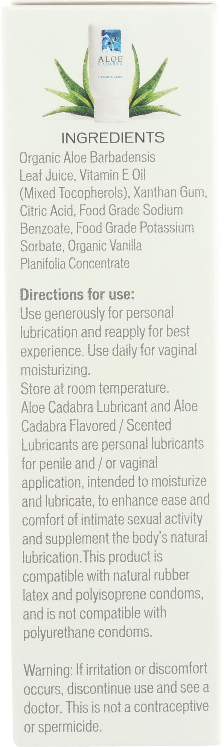 Aloe CADABRA Organic Natural Personal Lubricant, 2.5 OZ