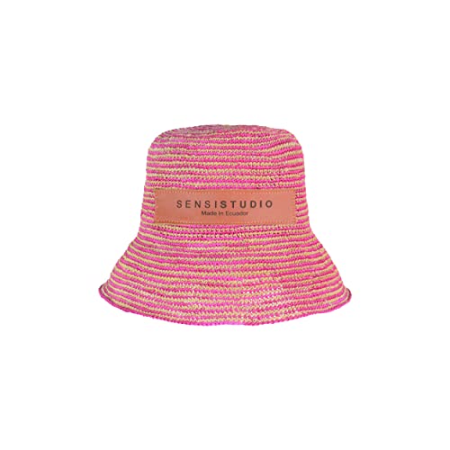 SENSI STUDIO, Trinado Crochet Lampshade, Medium, Fuxia and Straw