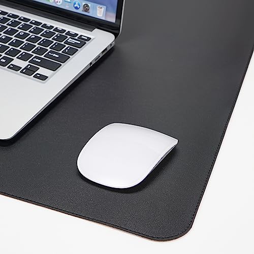 AFIING Leather Desk Pad Protector, Office Desk Mat, Large Mouse Pad, Desk mat for Keyboard and Mouse, Laptop Desk Pad, Waterproof Desk Writing Pad for Office and Home (Black, 23.6" x 13.7")
