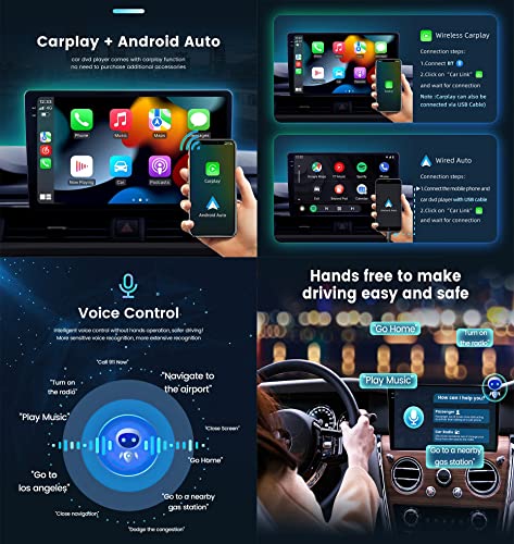 Double Din Car Stereo Radio 9/9.5″ Screen Android 12 for Subaru Impreza 2002-2007 Support Voice Control FM RDS Radio GPS Navigation Qualcomm BT 5.1 Carplay Android Auto (Size : M6Pro 8+256 GB)