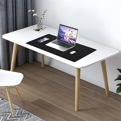 AFIING Leather Desk Pad Protector, Office Desk Mat, Large Mouse Pad, Desk mat for Keyboard and Mouse, Laptop Desk Pad, Waterproof Desk Writing Pad for Office and Home (Black, 23.6" x 13.7")
