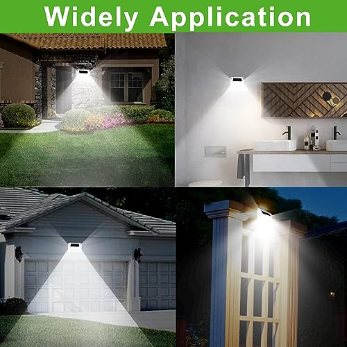 MMXIANG Solar Motion Sensor Lights Outdoor, 120-LEDs Solar Security Lights 3 Lighting Modes IP67 Waterproof Solar Fence Lights with 270°Wide Angle for Front Door, Yard, Garage, Deck - 4Pack