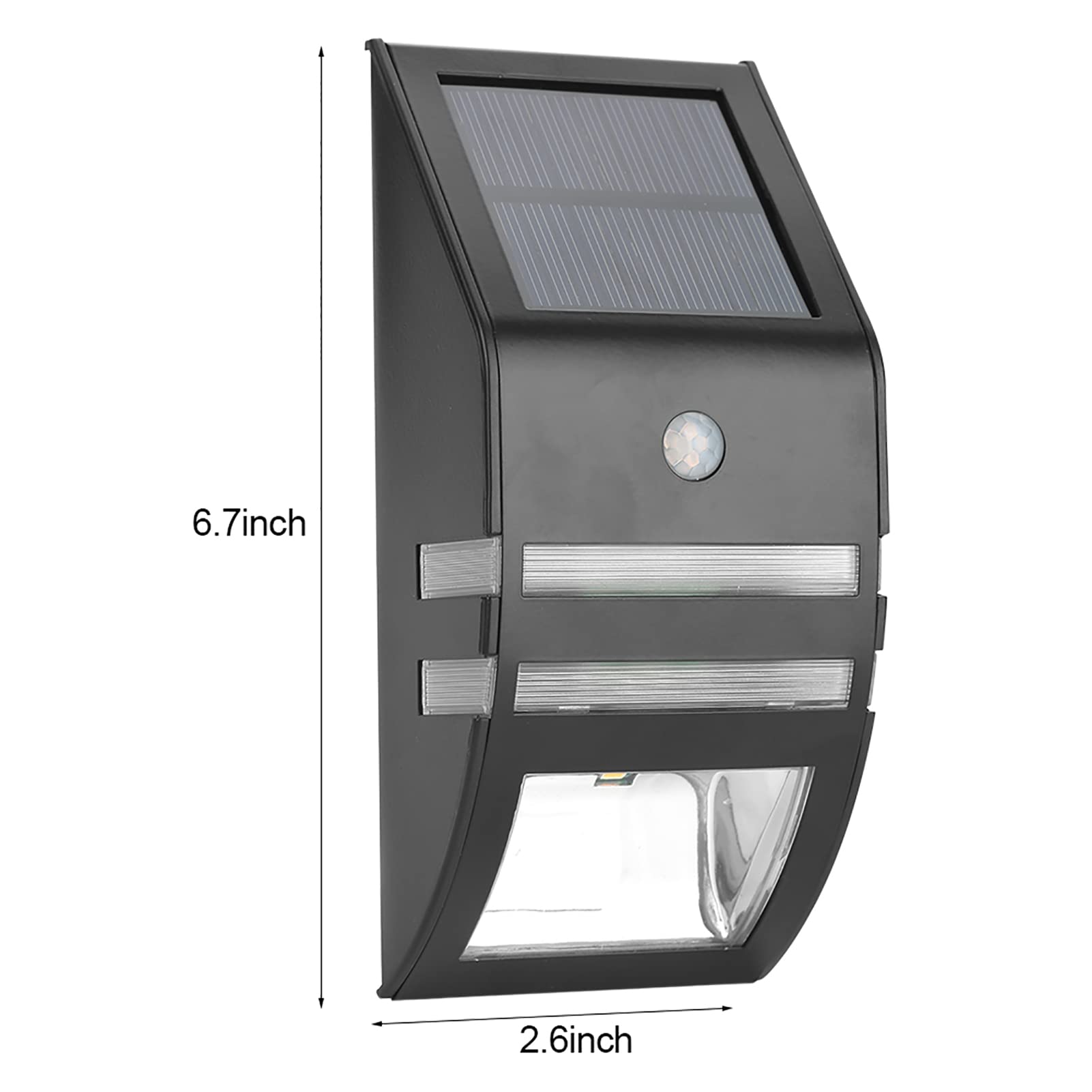 Zerodis Solar Wall Light, Polycrystalline Silicon Solar Panel Illumination Equitment Stainless Steel Casing Solar Power Motion Sensor Lamp for Use in Garages Corridors Patio (3)