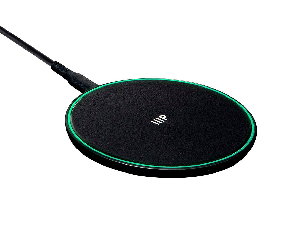 Monoprice Wireless Charger, Qi-Certified 15W Fast Charging Pad with QC3.0 AC Adapter for iPhone 12/12 Pro/11/11 Pro/XR/XS/X/8/8+/Airpods, Galaxy S21/S20/Note 10/Note 10+/S10/S10+/S9/S8