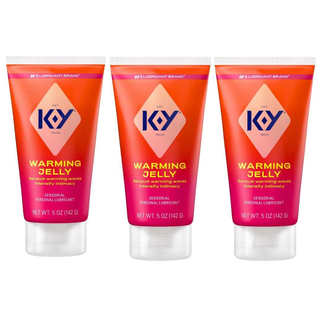 K-Y Warming Jelly Lube, Sensorial Personal Lubricant, Glycol Based Formula, Safe to Use with Latex Condoms, For Men, Women and Couples, 5 FL OZ (Pack of 3)