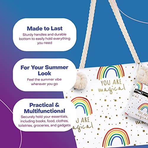 Rave Envy Rainbow Tote Bag, Beach Tote Bag - You are Magical