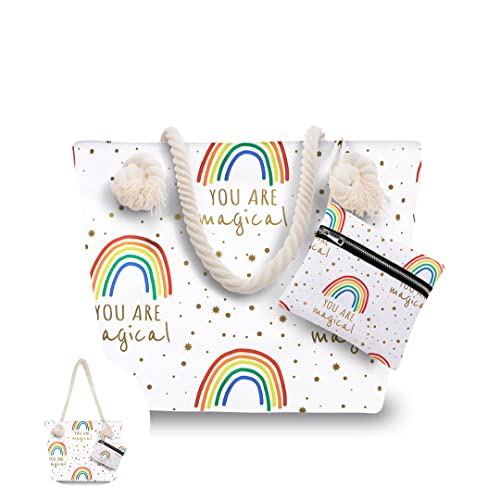 Rave Envy Rainbow Tote Bag, Beach Tote Bag - You are Magical