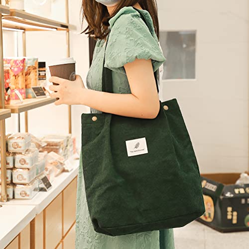 WantGor Large Corduroy Totes Bag Women's Casual Purses Work Handbags Big Capacity Shopping Bag