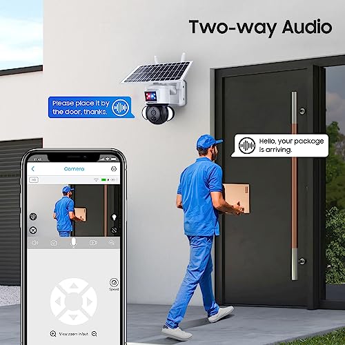 INQMEGA Solar Camera Security Outdoor,3MP HD 2.4G WiFi 15000mAh Solar Powered Cameras for Home,Color Night Vision PIR Motion Sensor Light with Siren,Remote Control