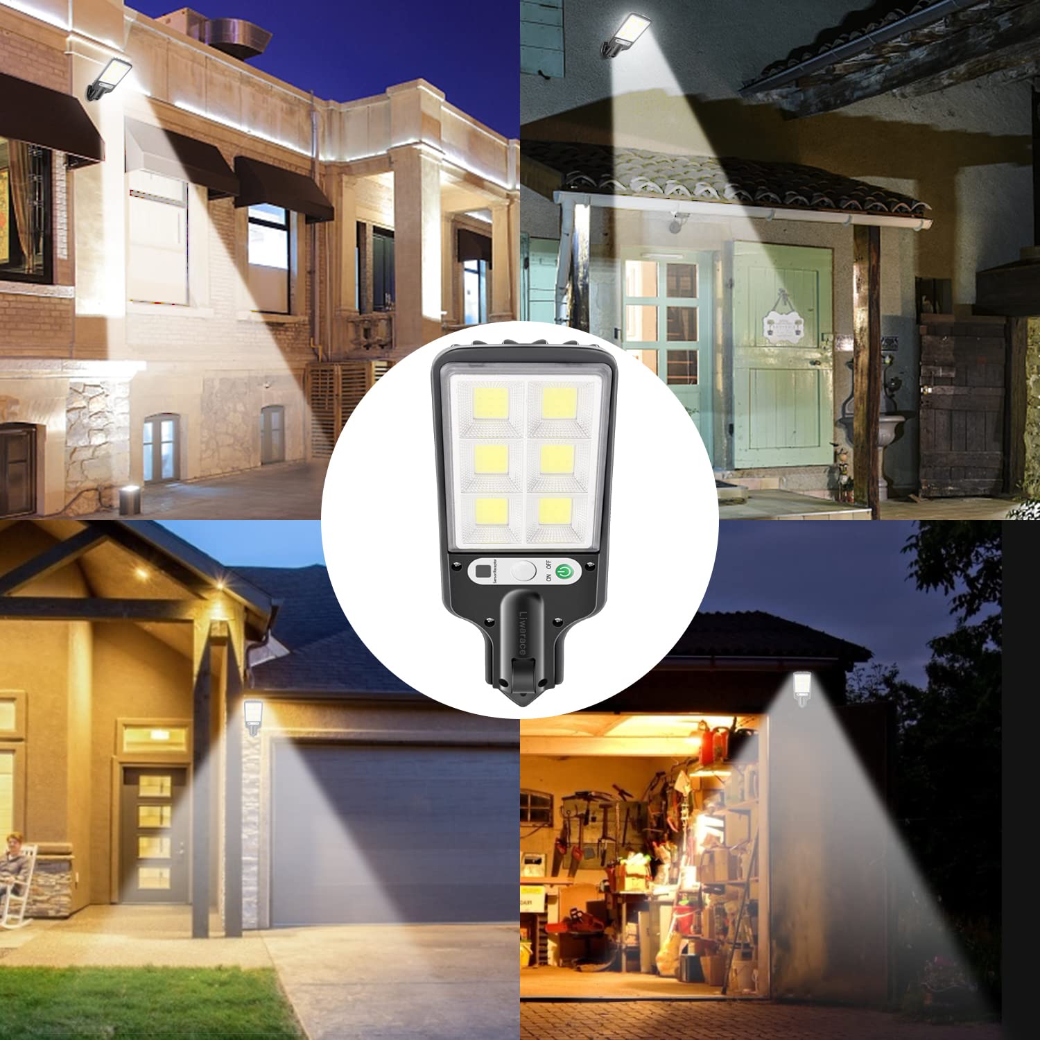 Solar Outdoor Lights - Solar Motion Lights Outdoor IP65 Waterproof with Remote Control, 72COB Outdoor Solar Lights for Yard, Driveway, Garden, Parking Lot, Garage,Pathway