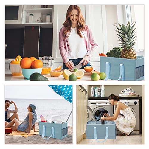 Steranka Extra Large Utility Tote Bag,Large Tote Bag Reusable Grocery Bags Collapsible Tote for Groceries,Storage,Picnic,Beach,Light Blue